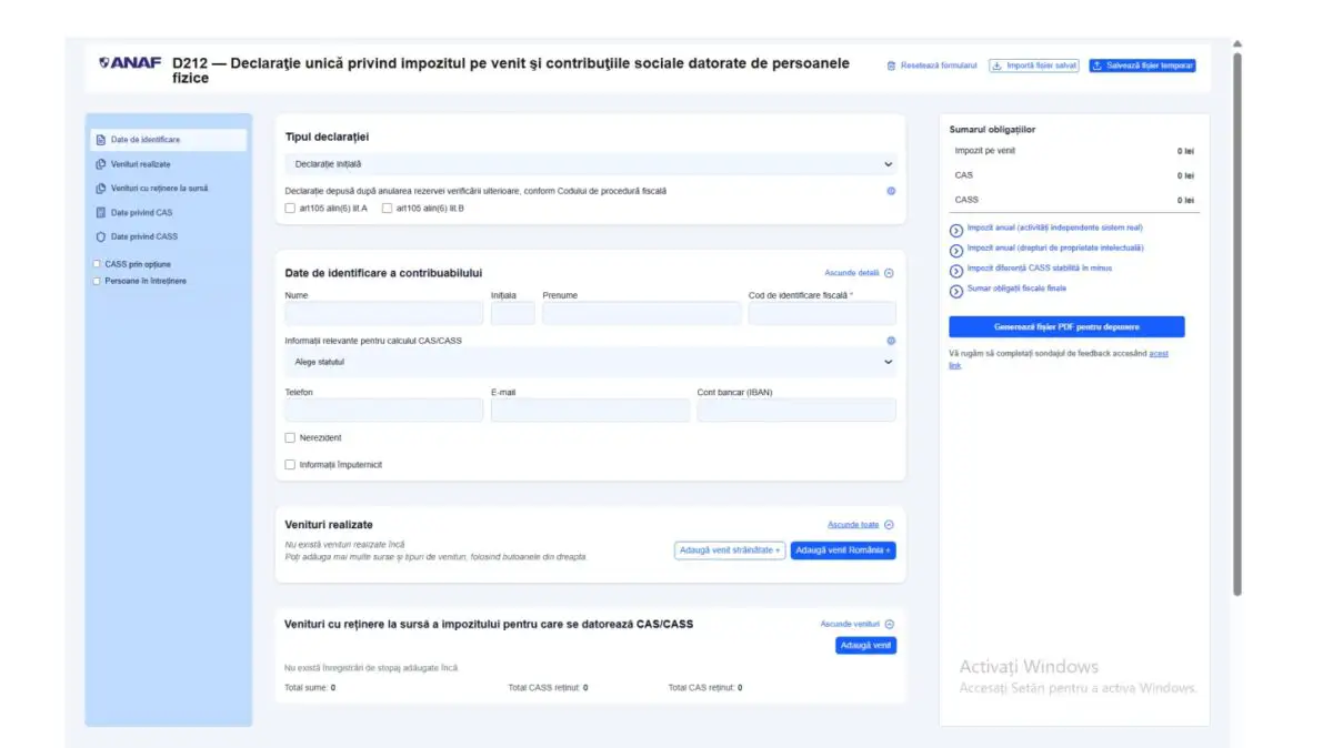 Declarația Unică 2026. ANAF publică formularul 212 online. Noile reguli ...