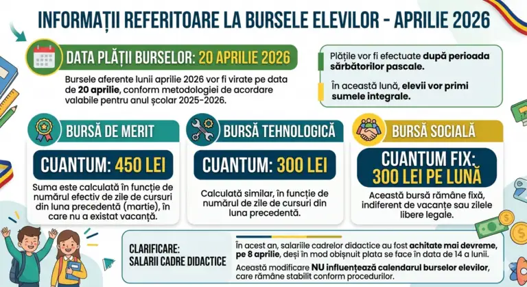 Bursele școlare în luna aprilie. Când se plătesc banii pentru elevii ...