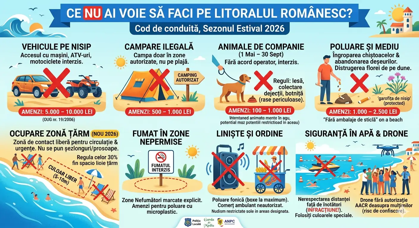 Reguli pe litoralul românesc 2026: Ce este interzis să faci pe plajă ...