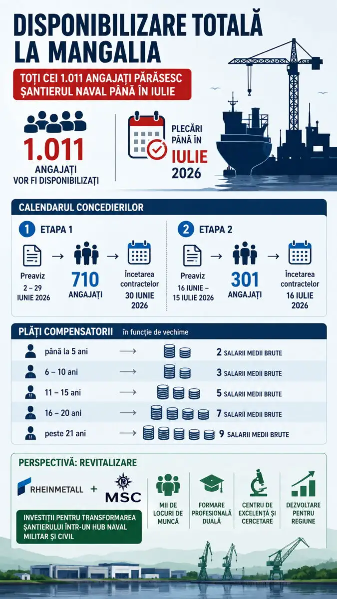 Disponibilizare totală la Mangalia. Toți cei 1.011 angajați părăsesc ...
