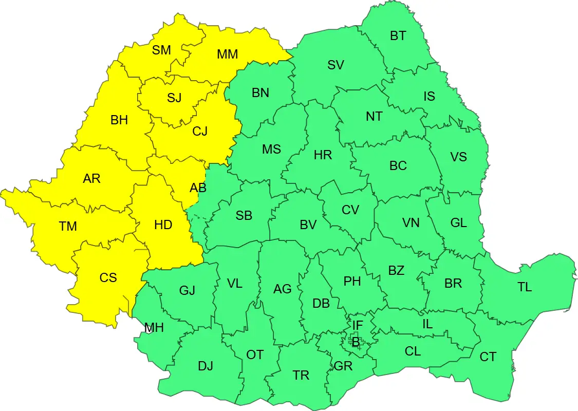 Cod Galben de inundații și Cod Galben de vreme rea până joi, 11 iunie ...