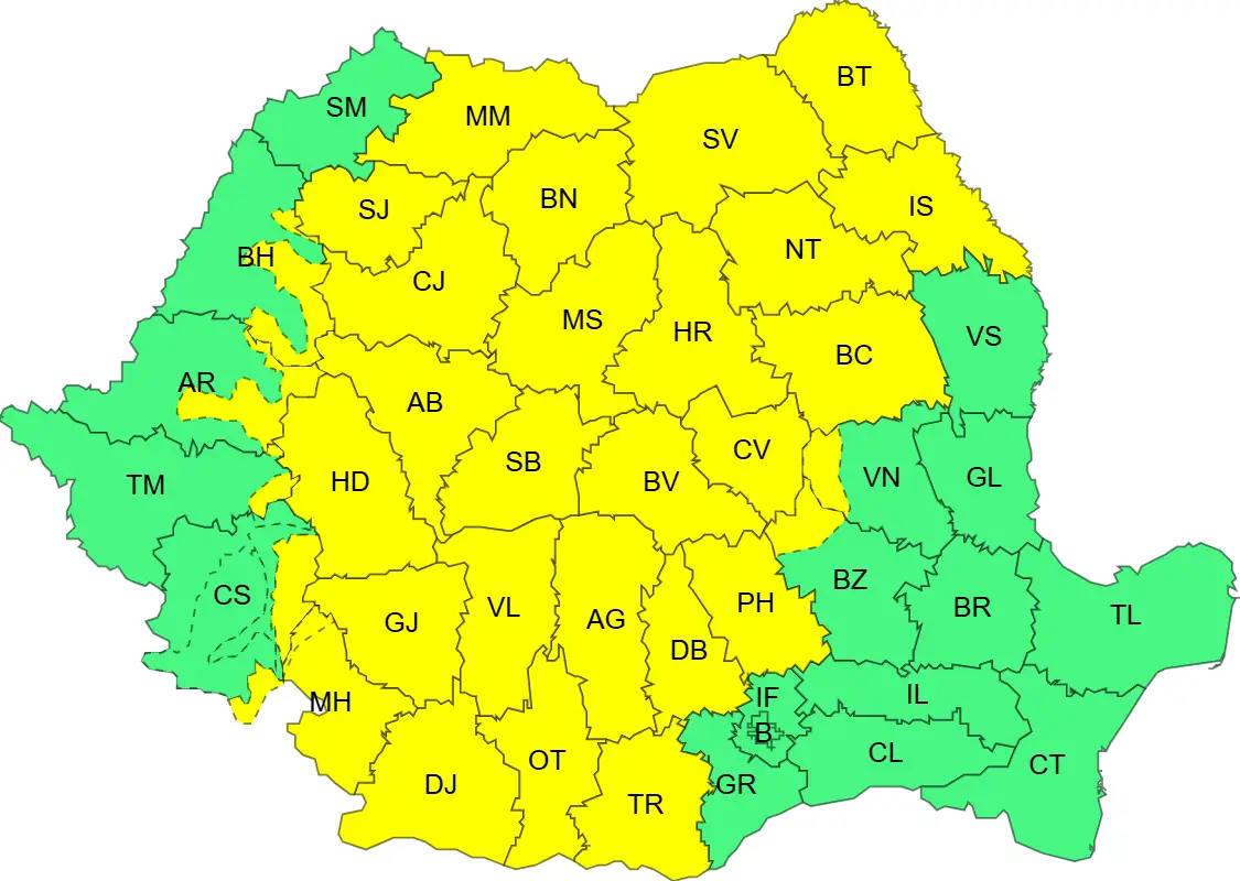 Cod Galben de inundații și Cod Galben de vreme rea până joi, 11 iunie ...