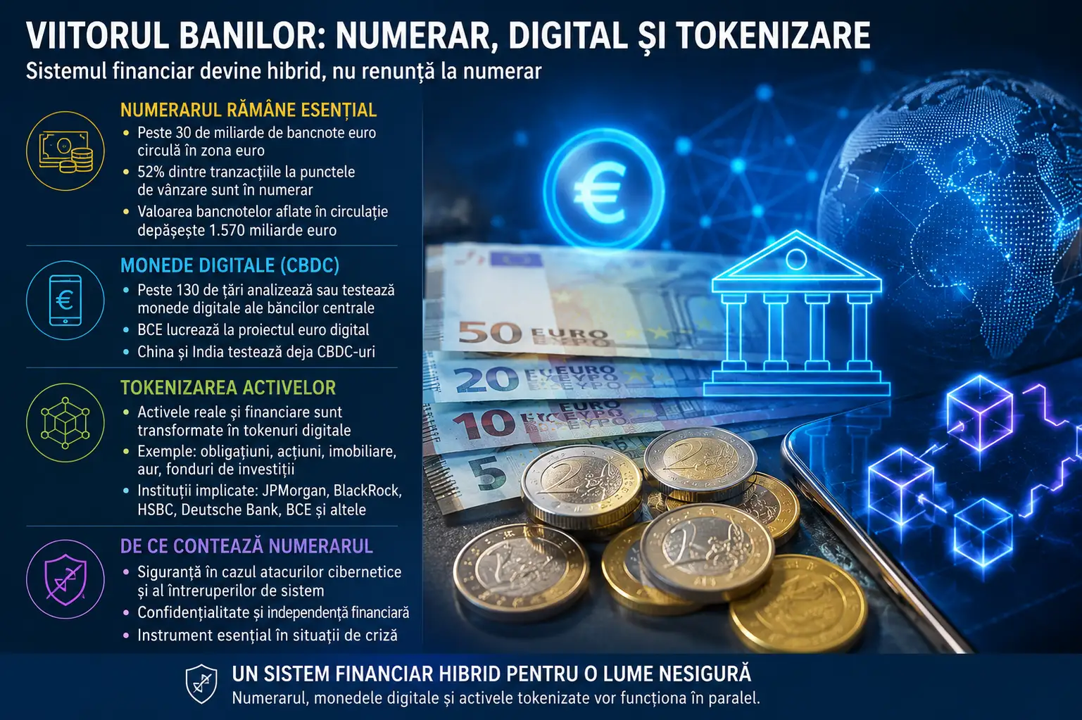 Numerarul refuză să dispară. Viitorul banilor se construiește pe trei ...